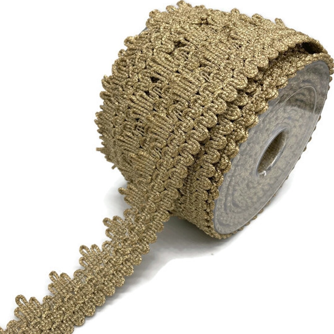 30 Mm Gold Metallic Braid Trim/glmp Trimming/ethnic Trim/bohemian Trim ...