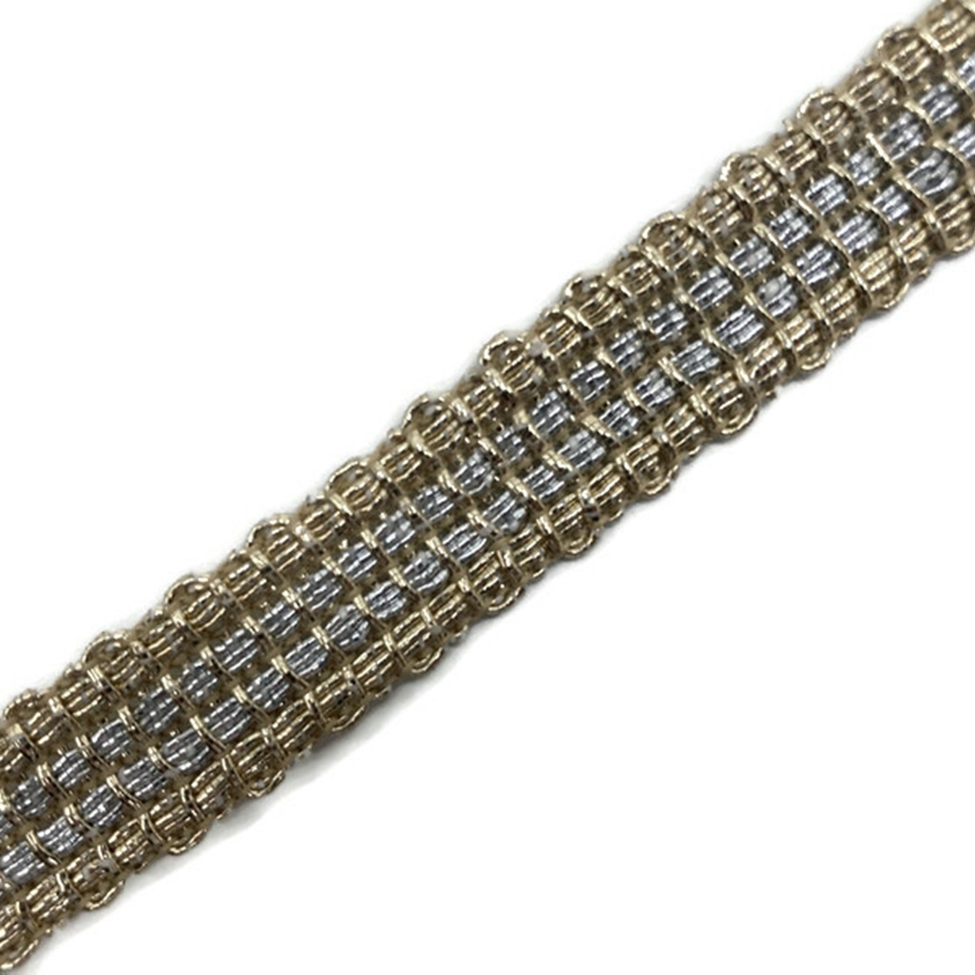 13 Mm Gold and Silver Metallic Braid Trim/silver Metallic Braid Line on ...