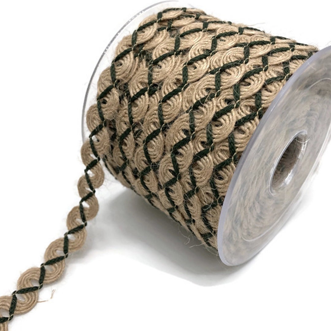 10 Mm Natural Jute Trim With Military Green Chevron - Etsy