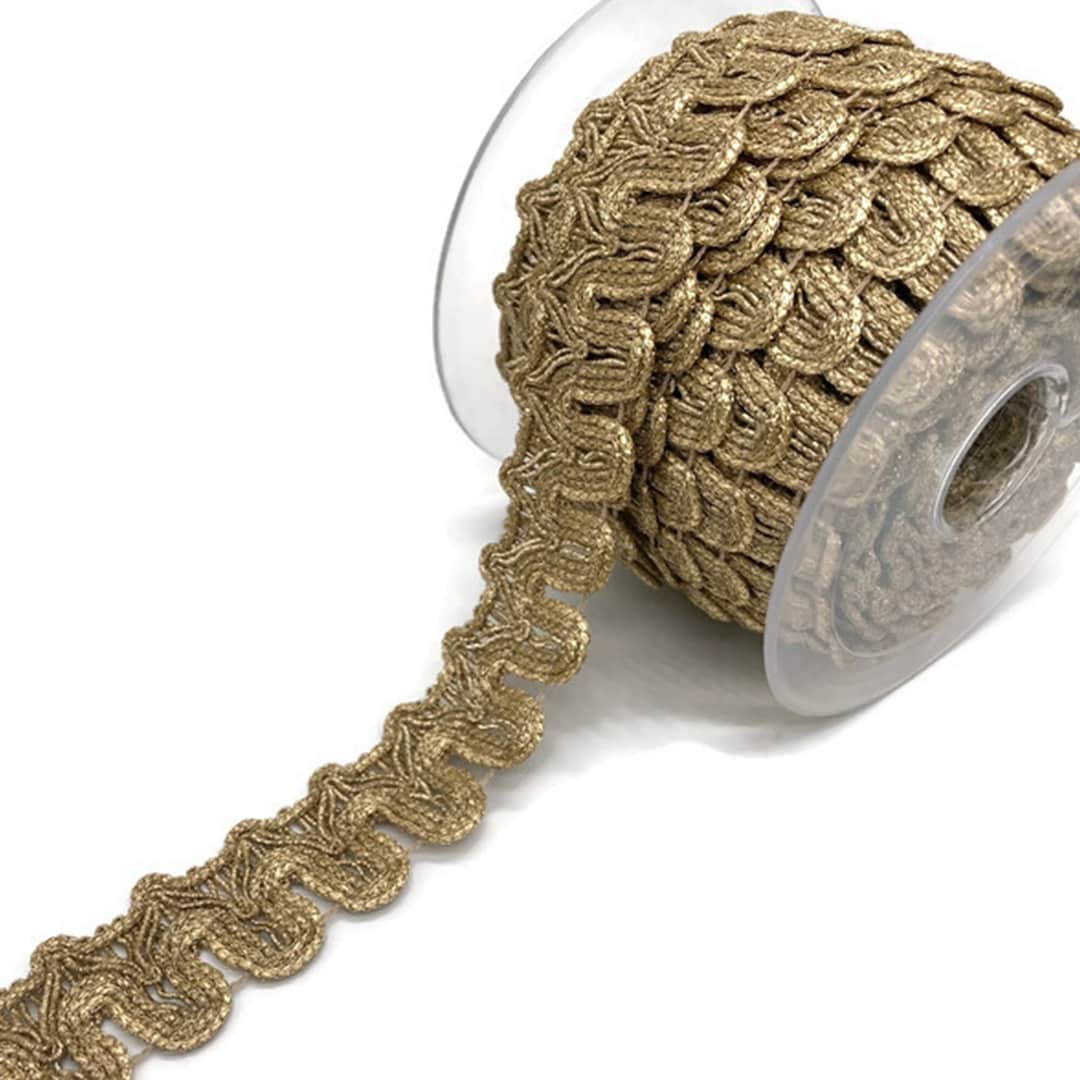 25 Mm Gold Metallic Braid Trim/ Scalloped Pattern Trim/ethnic Trim ...
