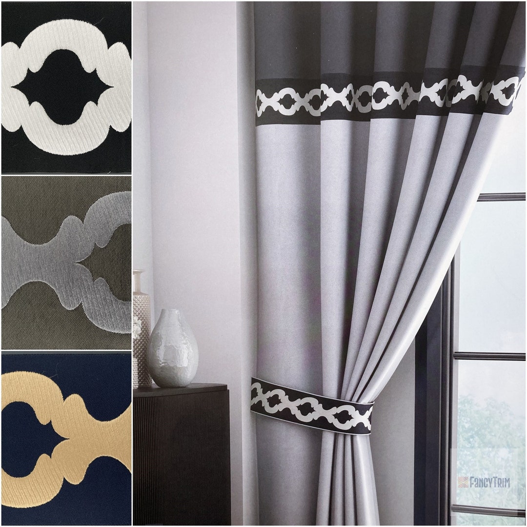 3,5 Yards Drapery Trim| Jacquard Embroidered Border for Curtain and ...