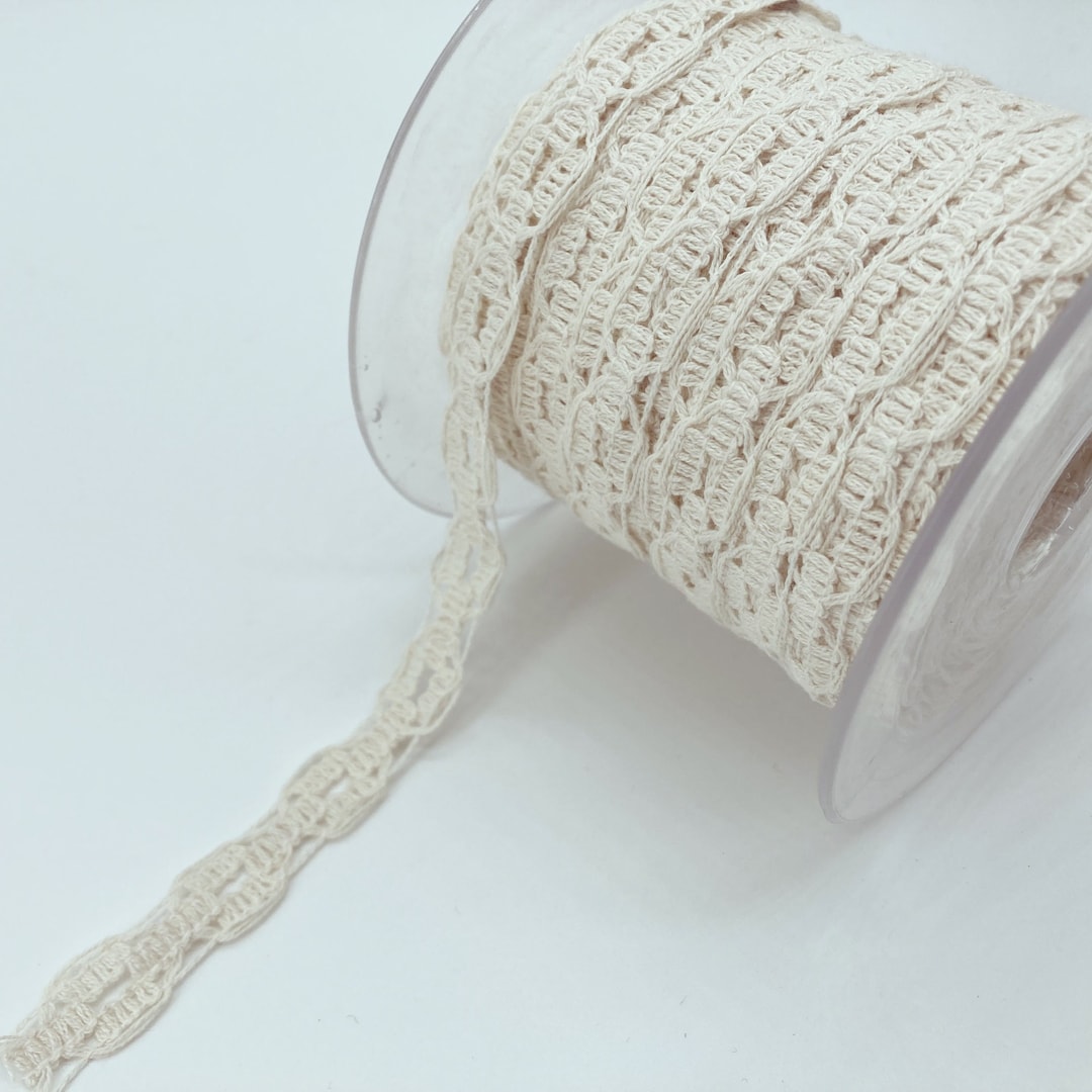 Ivory Cotton Braid Lace Trim: 15mm Chain Pattern, Ethnic Style - Etsy