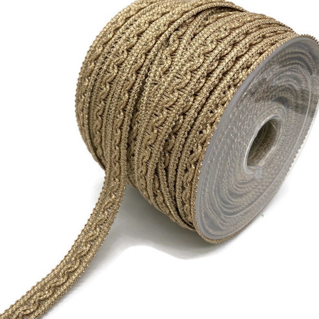 15 Mm Gold Metallic Braid Trim/gold Braid Trim/ethnic Trim/bohemian ...