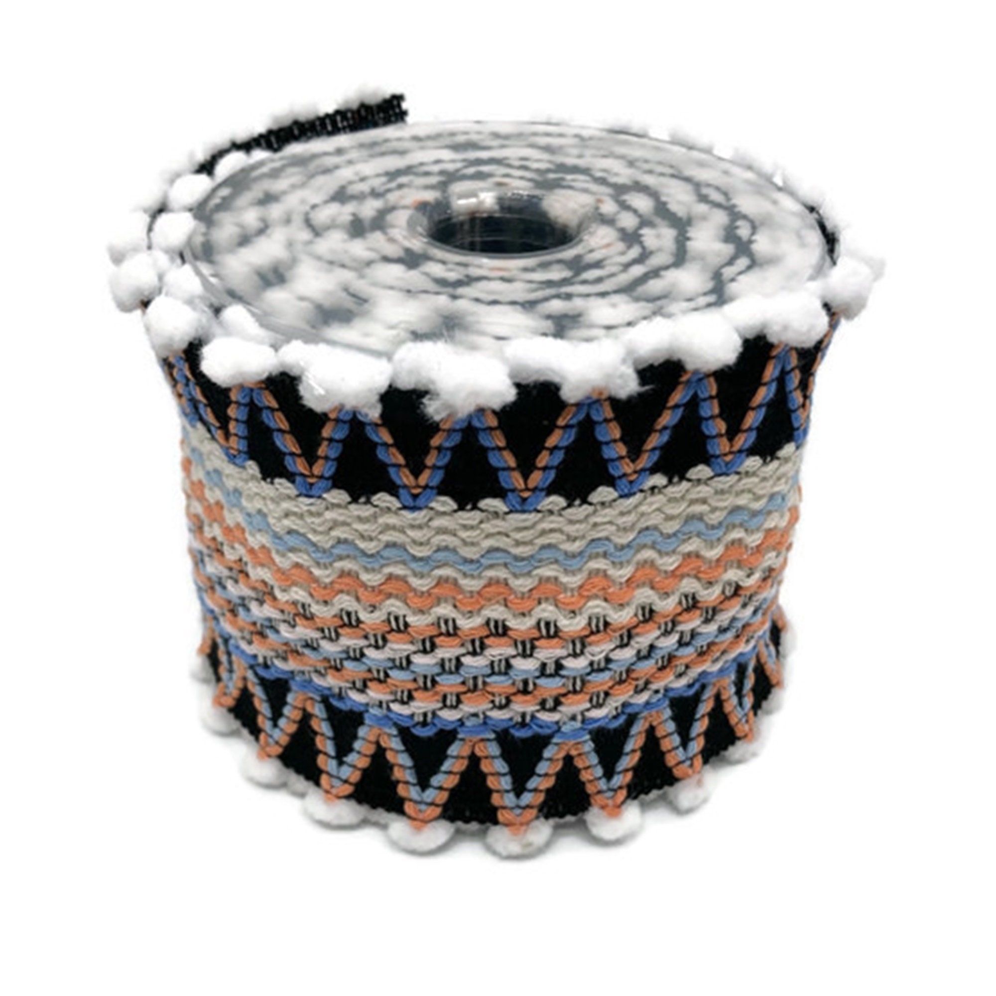 90 Mm Extra Large Cotton Braid Trim/blue Orange/bohemian/ethnic Trim ...