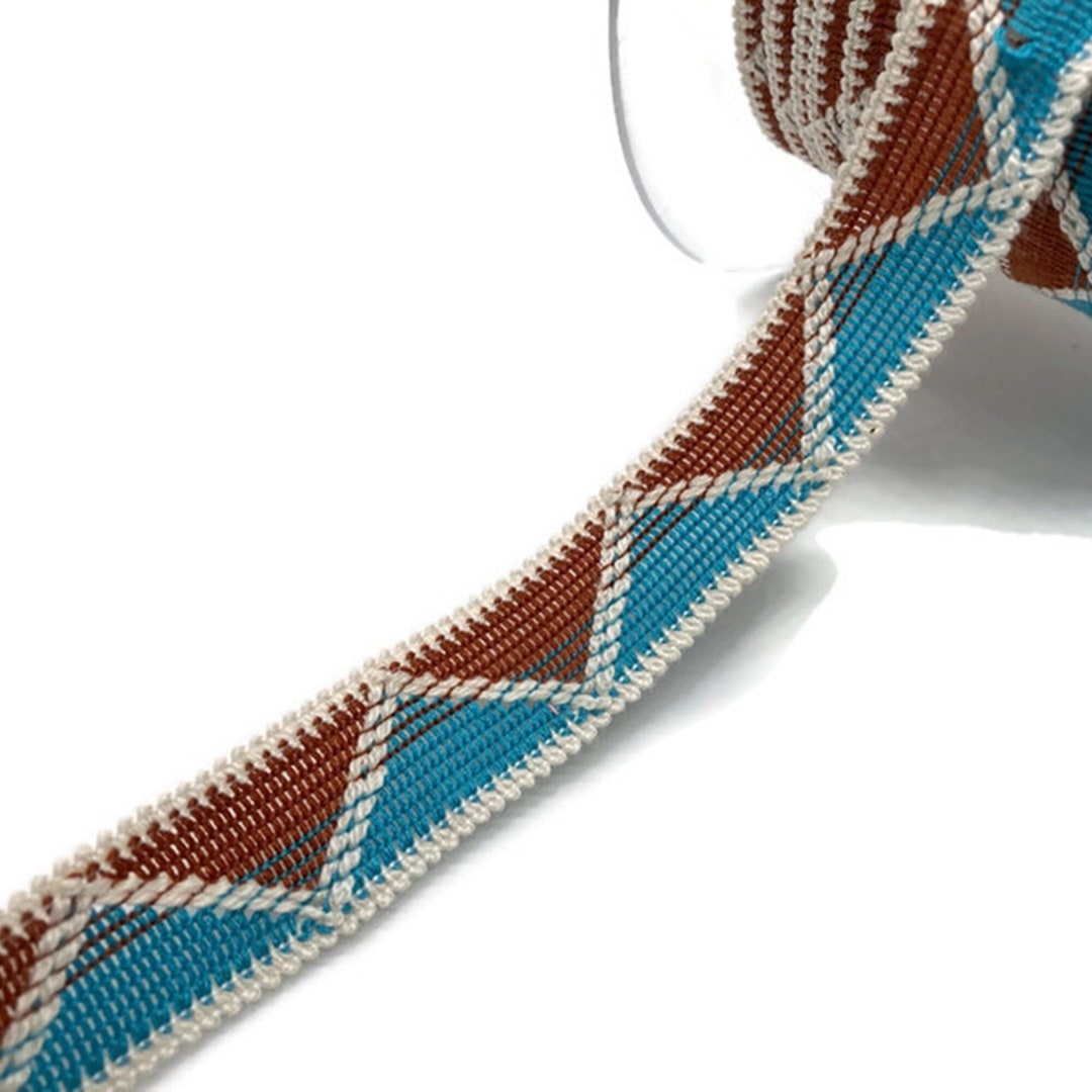 20 Mm Turquoise Blue Trim/brown Trim/chevron Trim/bohemian/ethnic Trim ...