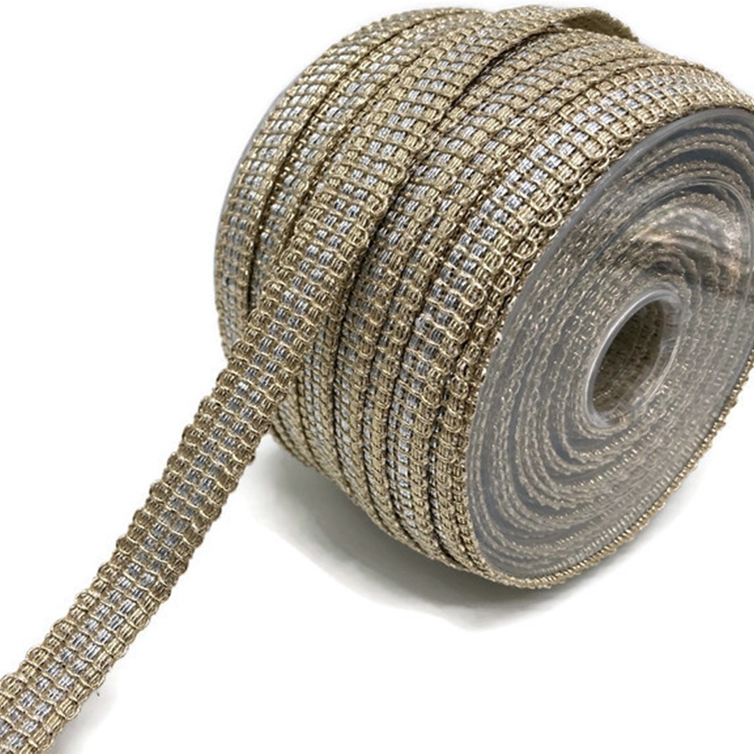 13 Mm Gold and Silver Metallic Braid Trim/silver Metallic Braid Line on ...