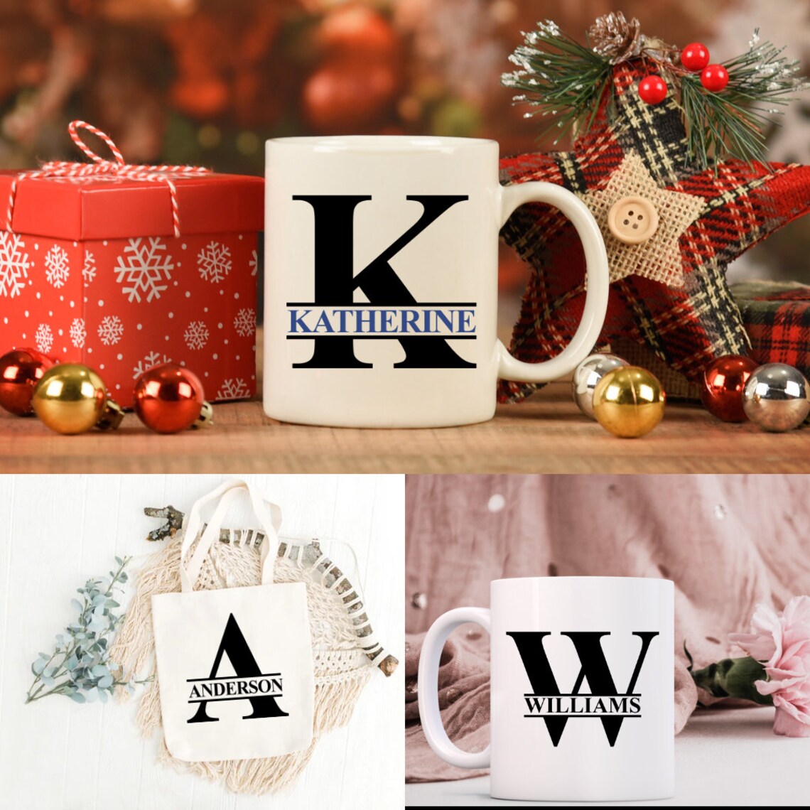 Split Monogram SVG/DXF/PNG, Split Monogram Frame Alphabet, Family ...