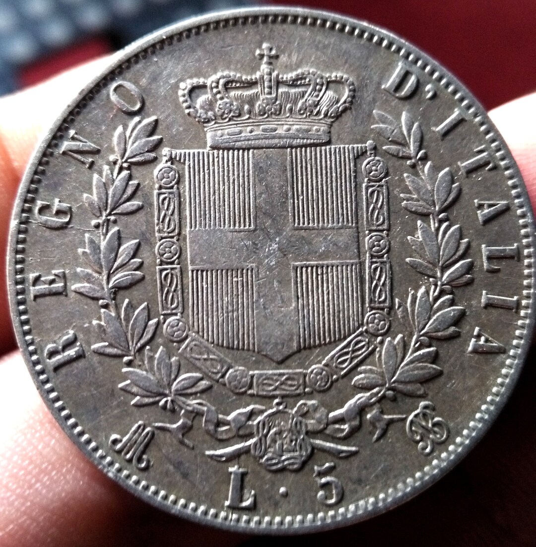 1875 5 Lire M BN Silver Italian Coin. Victor Emmanuel II - Etsy