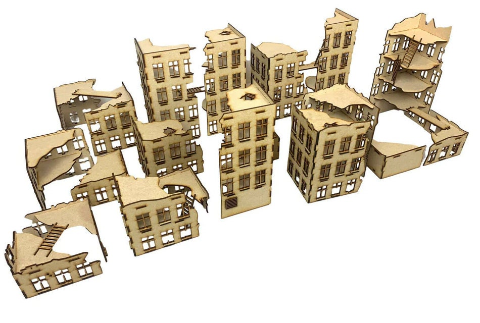 Laser Cutting Files SVG - Ruined City Under Seige Collection for Ww2 ...