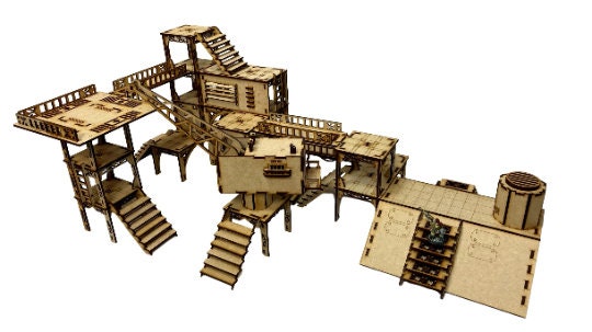 Laser Cutting Files SVG - Industrial Building Scenery Collection for ...