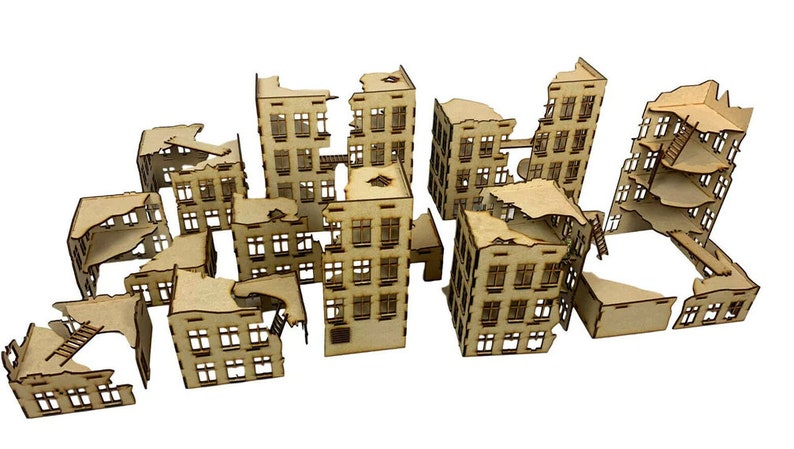 Laser Cutting Files SVG - Ruined City Under Seige Collection for Ww2 ...
