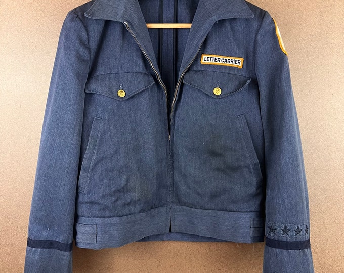 VTG 70s Letter Carrier Ike Style Jacket 4 Stars 50 Years of Service ...