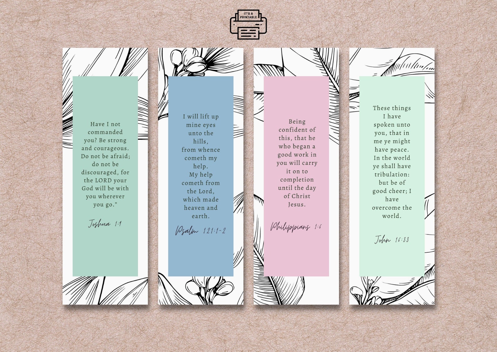Printable Bible Bookmarks | Scripture Bookmarks | Set of 4 - Etsy