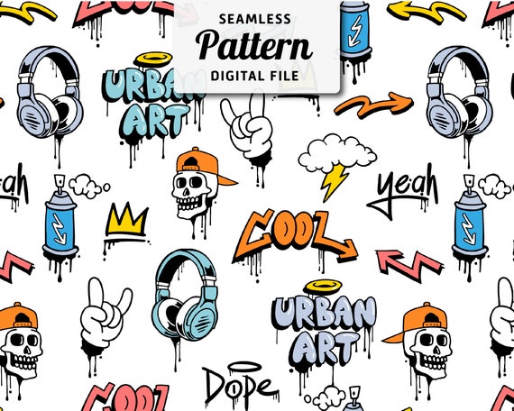 Graffiti Seamless Digital File Graffiti Digital Download - Etsy