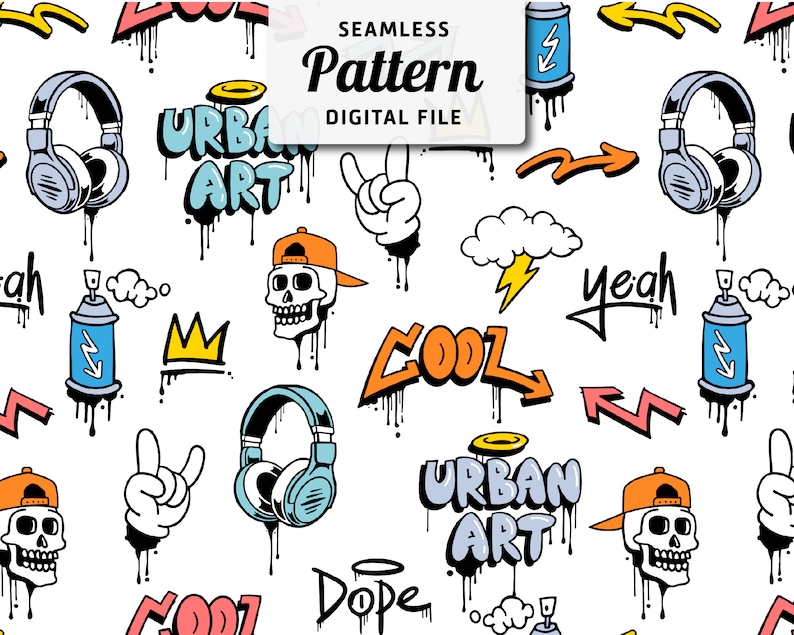 Graffiti Seamless Digital File Graffiti Digital Download - Etsy