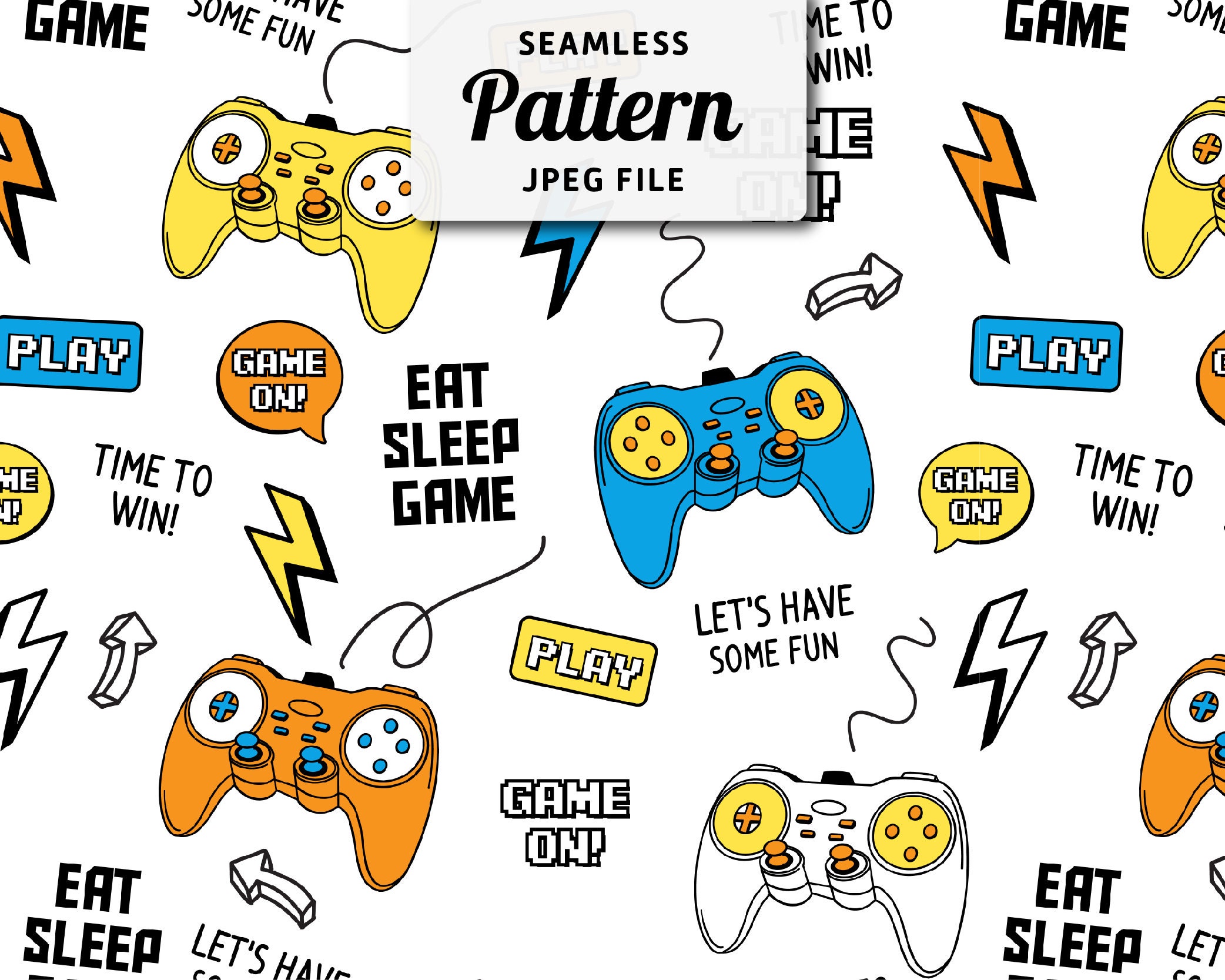 Gamer Seamless Digital Pattern Game Controller Digital - Etsy