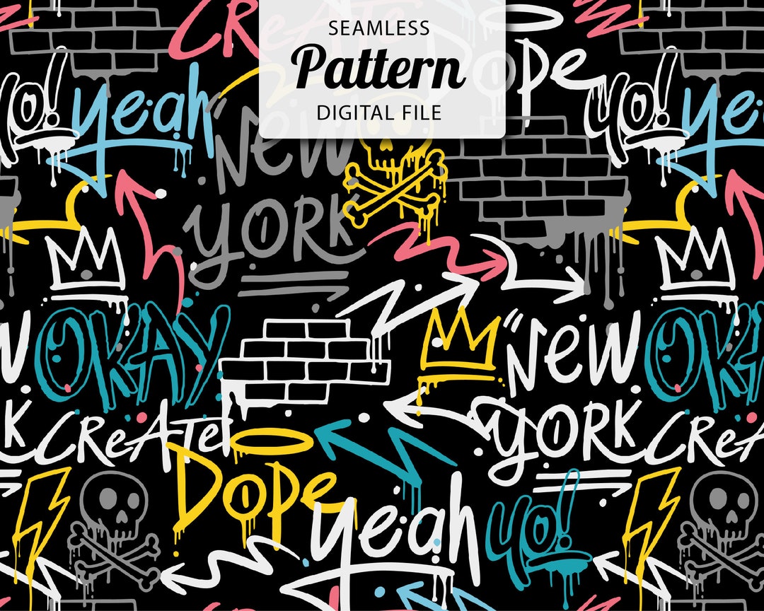 Graffiti Seamless Digital File, Graffiti Digital Download Seamless ...