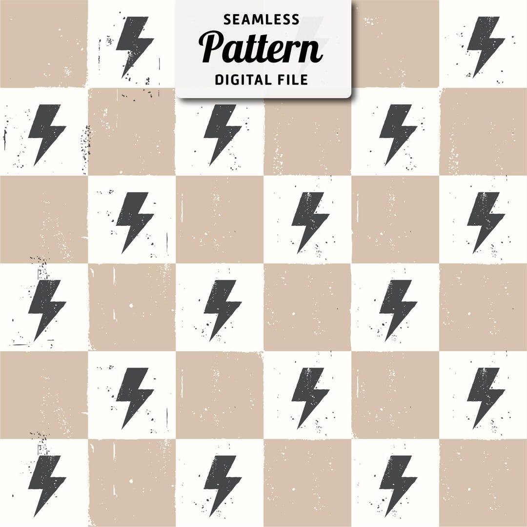 Lightning Bolts Seamless Pattern | Textured Checkered Seamless Repeat ...