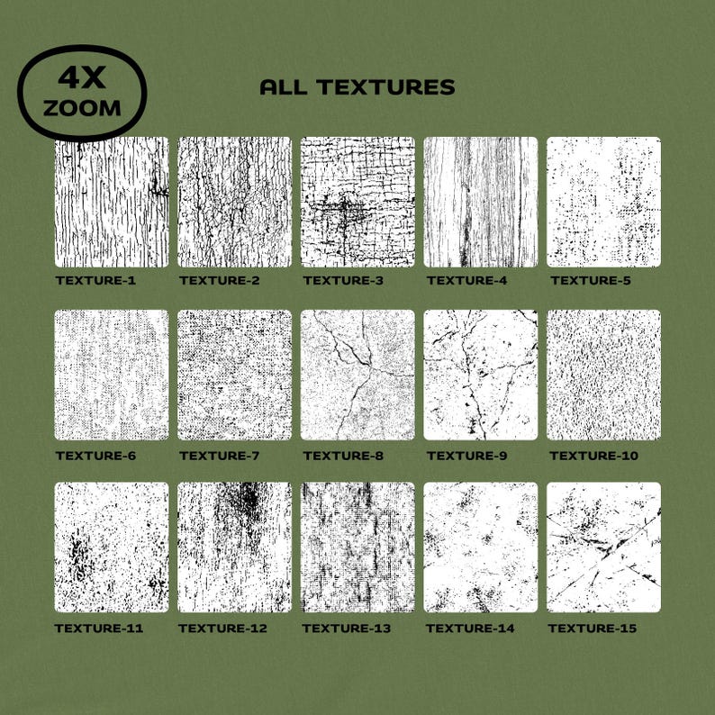 T-shirt Distressed Texture Brushes for Adobe Photoshop: 15 Photoshop ...