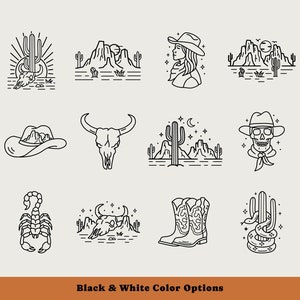 Western Line Art Illustrations. Western SVG, PNG, and EPS Files ...