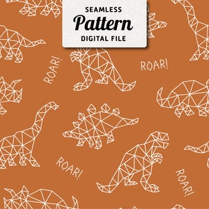 Set of 4 Dinosaur Seamless Pattern | Dinosaurs Seamless Repeat Pattern ...
