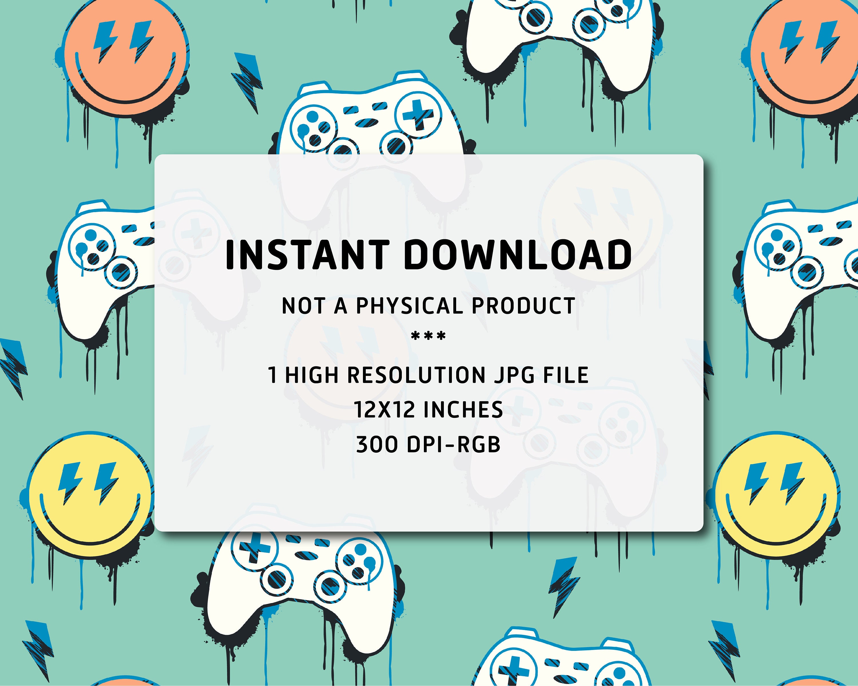 Gamer Seamless Digital File Game Controller Digital Download - Etsy