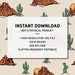 Western Cactus Seamless Pattern: Cowboy Boho Repeat Design (digital ...
