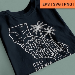 California Map Vector Illustration, SVG, EPS, PNG Files, Digital ...
