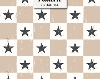 Seamless Pattern Png. Checkered Star Png. Digital Download Only. Png ...