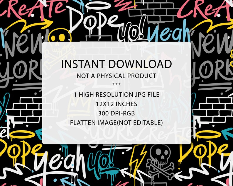 Graffiti Seamless Digital File Graffiti Digital Download - Etsy