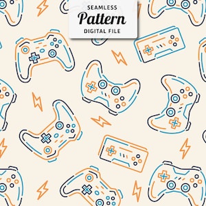 Gamer Seamless Digital File | Game Controller Digital Download Seamless ...