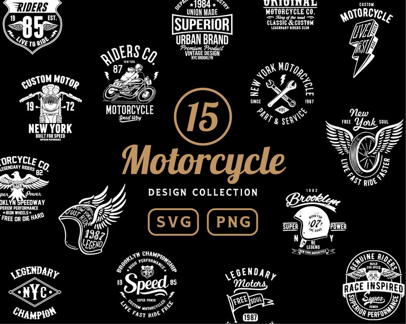 Motorcycle SVG and PNG Designs. Digital Download - Etsy