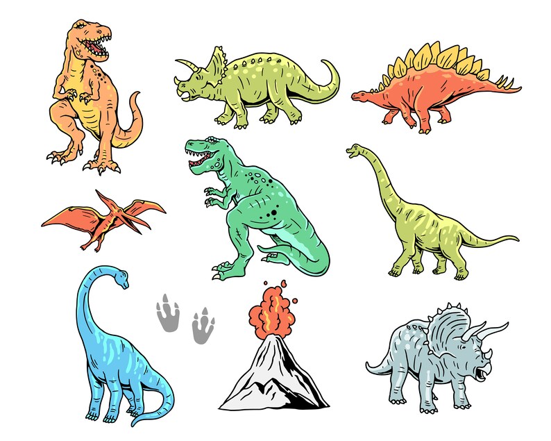 Dinosaur Clipart PNG Bundle: Transparent Background (digital File) - Etsy