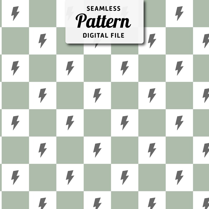 Happy Face & Lightning Bolt Seamless Pattern Set (digital File) - Etsy