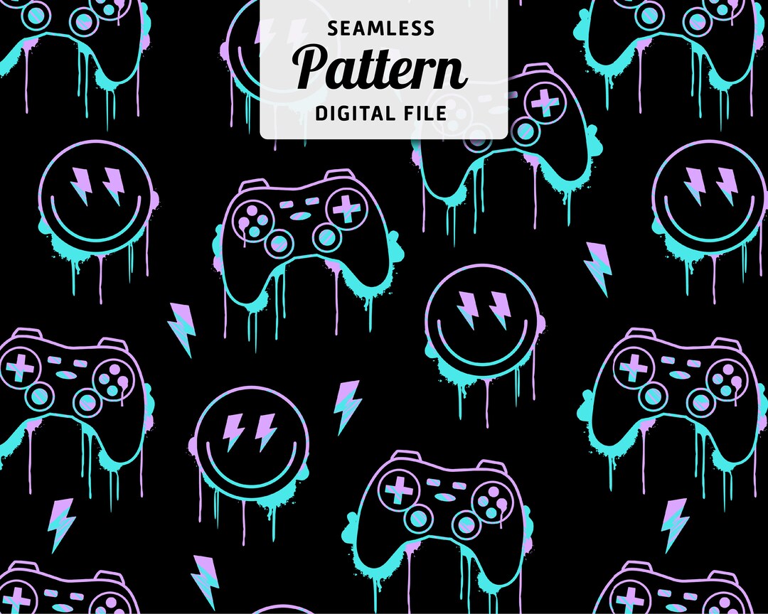Gamer Controller Seamless Pattern: Sublimation Fabric File (digital ...
