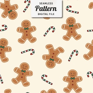 Gingerbread Man Seamless Pattern | Christmas Seamless Pattern File ...