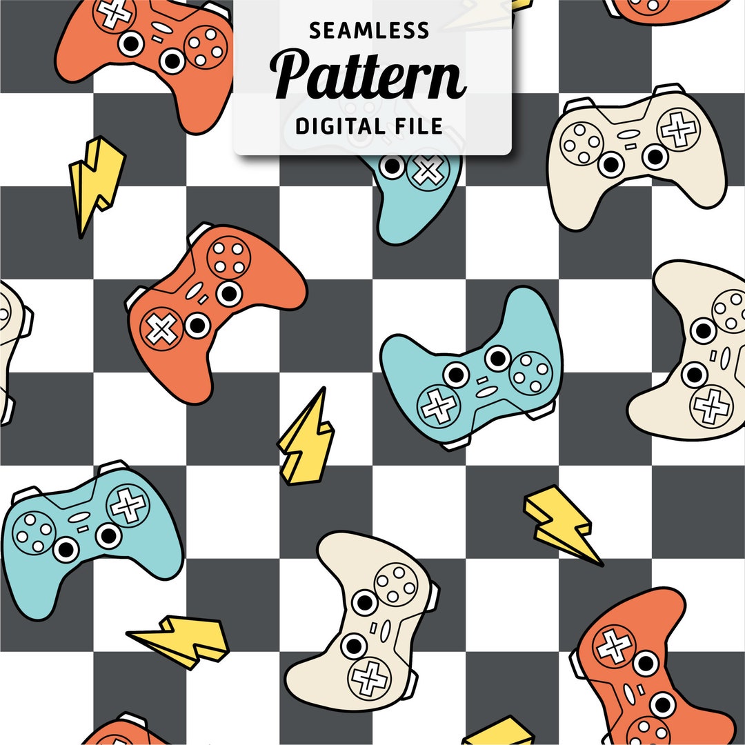 Gamer Seamless File | Game Controller Digital Download With Check ...