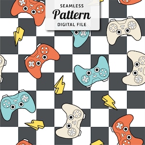 Gamer Seamless File | Game Controller Digital Download With Check ...