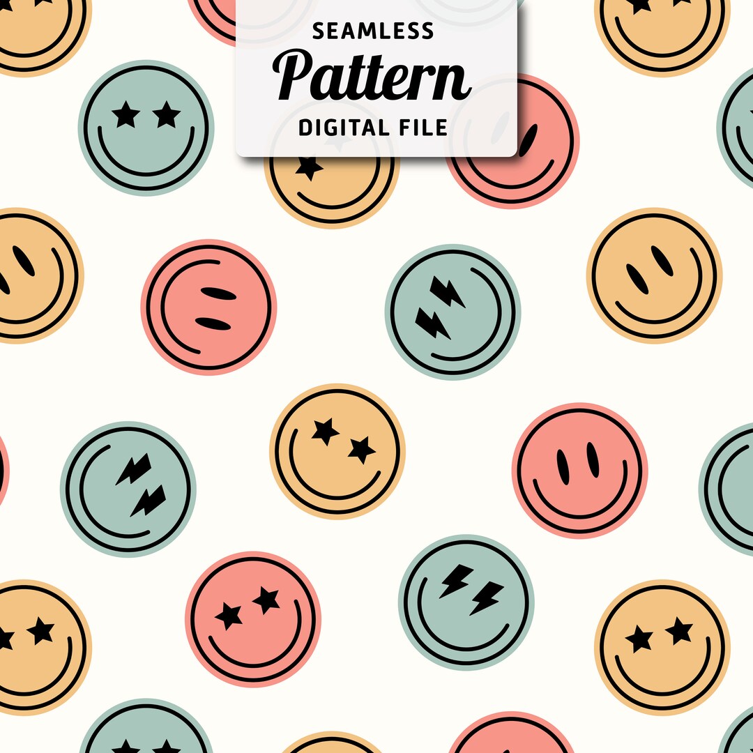 Happy Face Seamless Repeat Pattern | Seamless Repeat Background | Smile ...