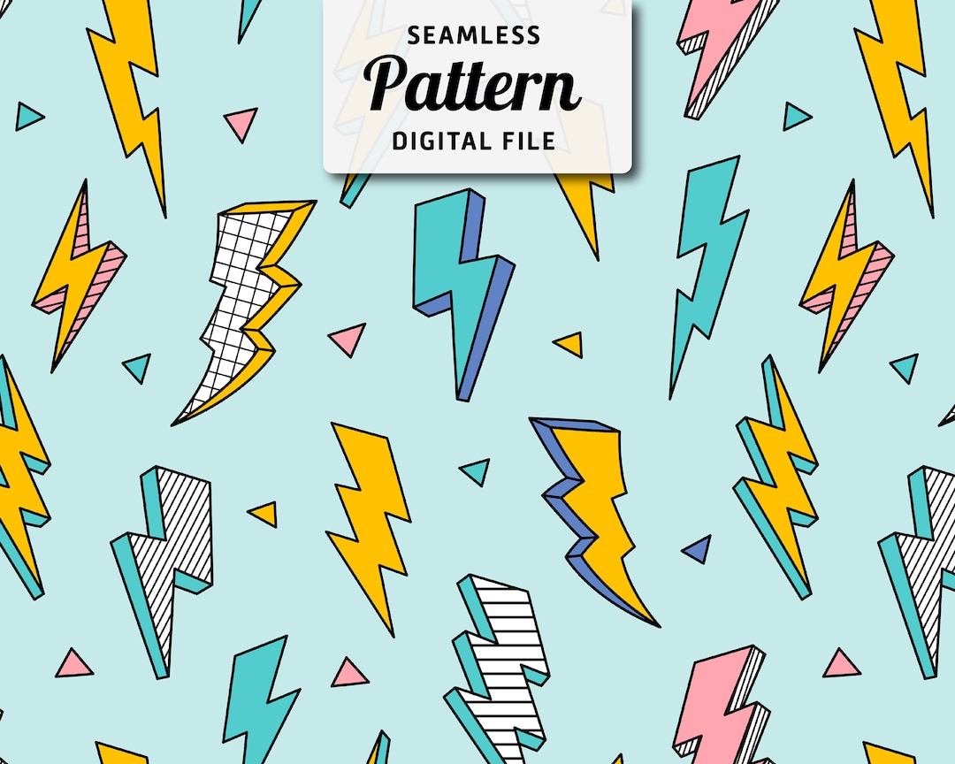 Lightning Bolts Seamless Pattern | Thunder Seamless Repeat Design ...