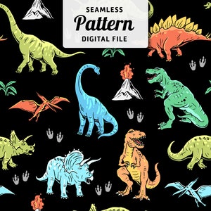 Dinosaur Seamless Pattern Set: Jurassic Designs (digital File) - Etsy