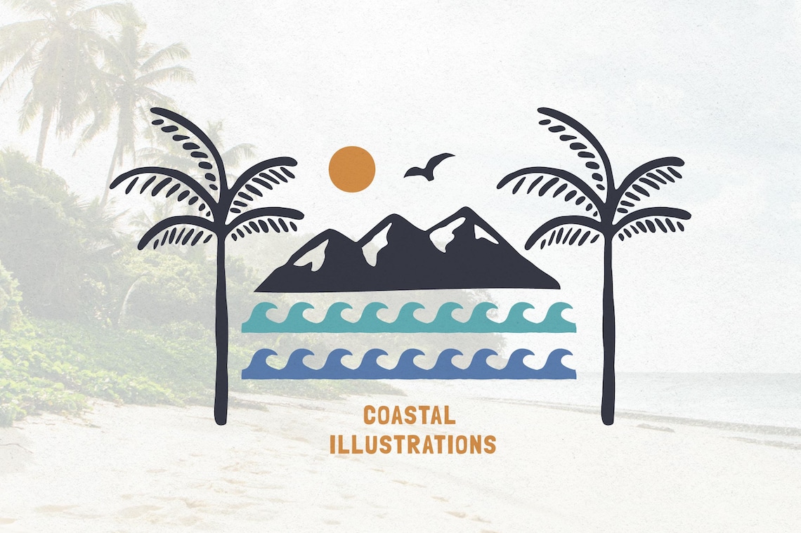 Coastal Illustrations. Summer SVG and PNG Files. Digital Download - Etsy