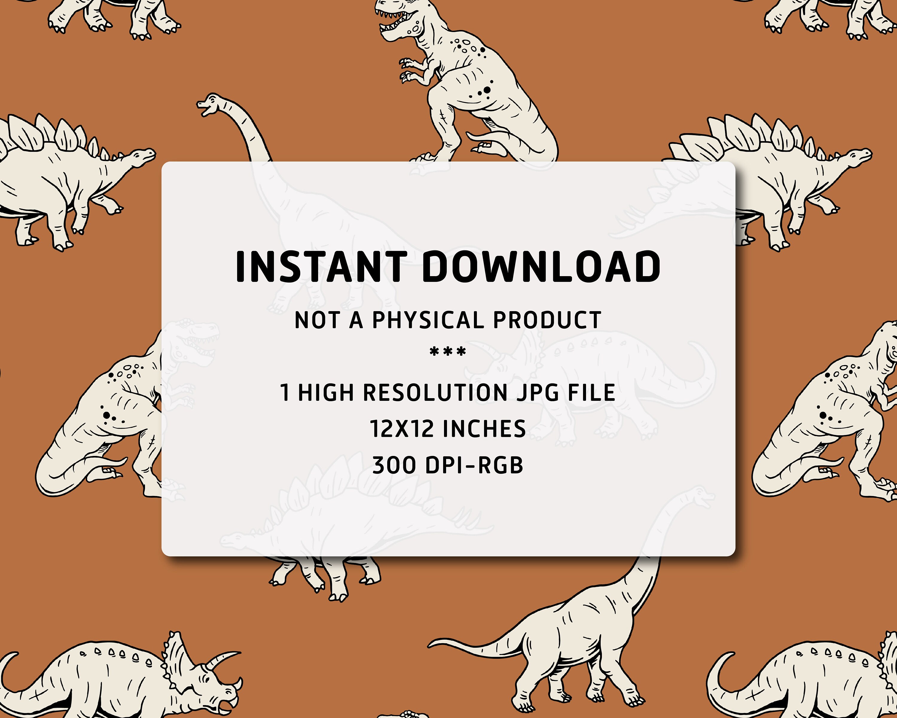 Hand Drawn Dinosaur Seamless Pattern Dinosaur Seamless Repeat Pattern ...