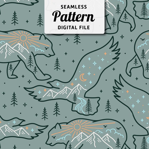 Hunting Seamless Pattern - Etsy