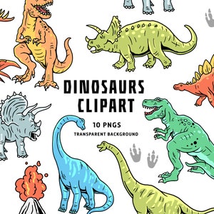 Dinosaur Clipart PNG Bundle: Transparent Background (digital File) - Etsy
