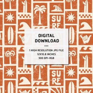 Surf Seamless Pattern: Summer Fabric Sublimation (digital Download ...