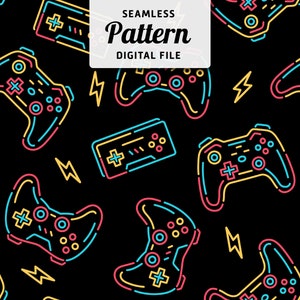 Gamer Seamless Digital File | Game Controller Digital Download Seamless ...