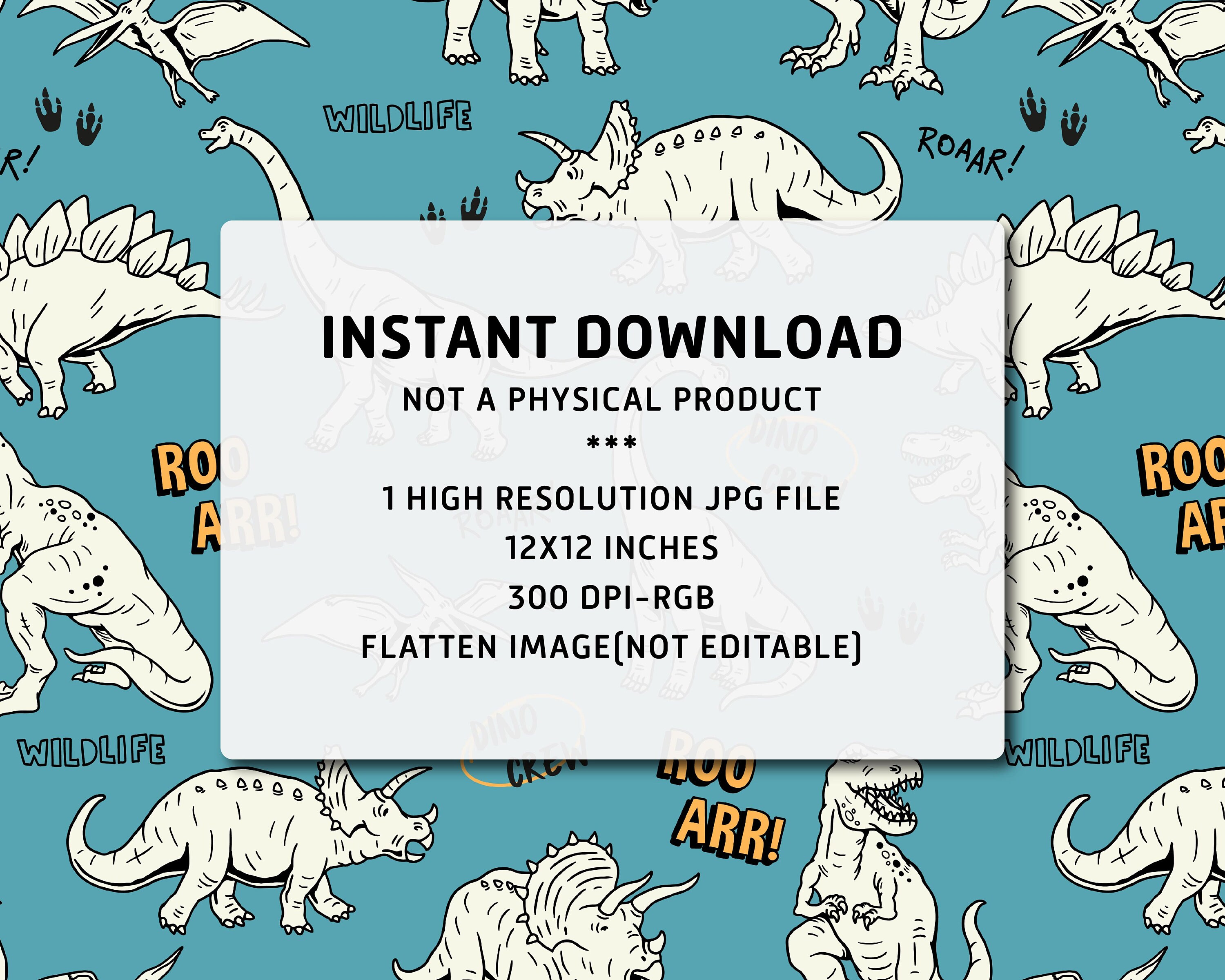 Dinosaurs Seamless Pattern Cartoon Dinosaurs Kids Seamless - Etsy