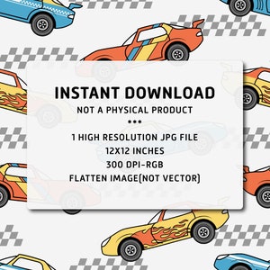 Sports Cars Seamless Pattern | Car Repeat Pattern | Digital Download - Etsy