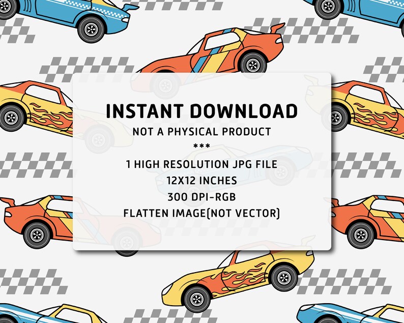 Sports Cars Seamless Pattern Car Repeat Pattern Digital - Etsy